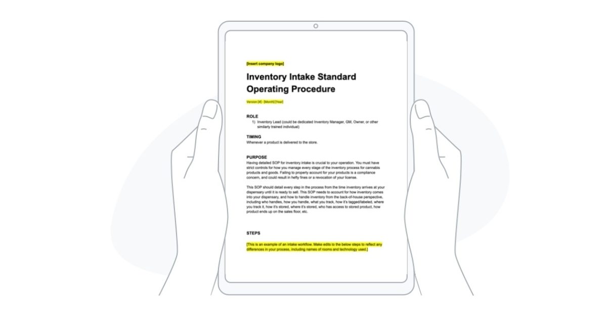 Free Dispensary Inventory Intake SOP Template Flowhub Free Dispensary Inventory Intake SOP Template Flowhub